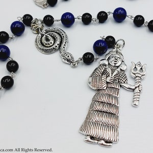 Inanna / Ishtar Rosary Necklace With Lapis Lazuli - Sumerian Serpent ...