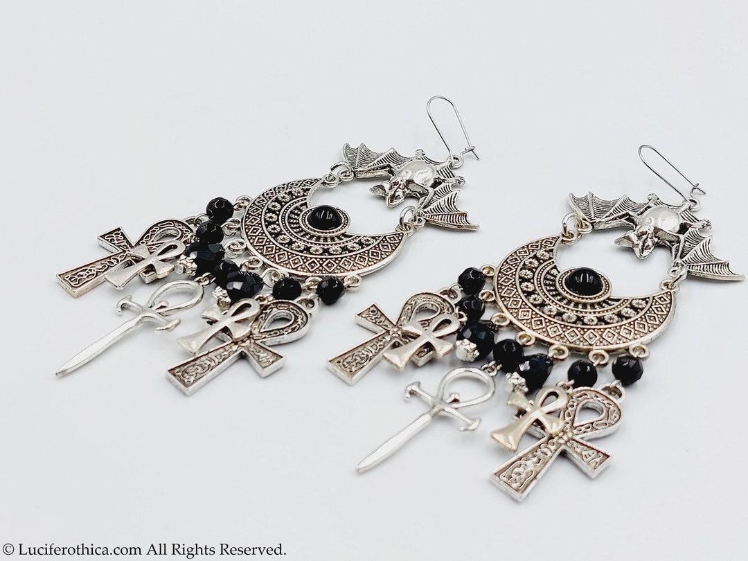 Vampire Ankh Royal Elite Earrings - Occult Vampire Ankh Immortality ...