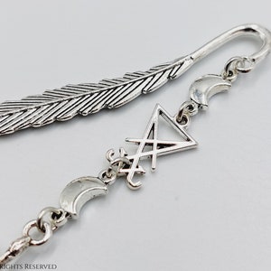 Baphomet Bookmarker With Sigil of Lucifer - Occult Book Marker Feather ...