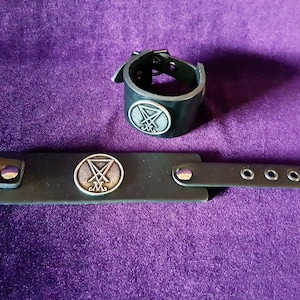 Leather Sigil of Lucifer Bracelet - Luciferian Occult Seal Jewellery - Etsy