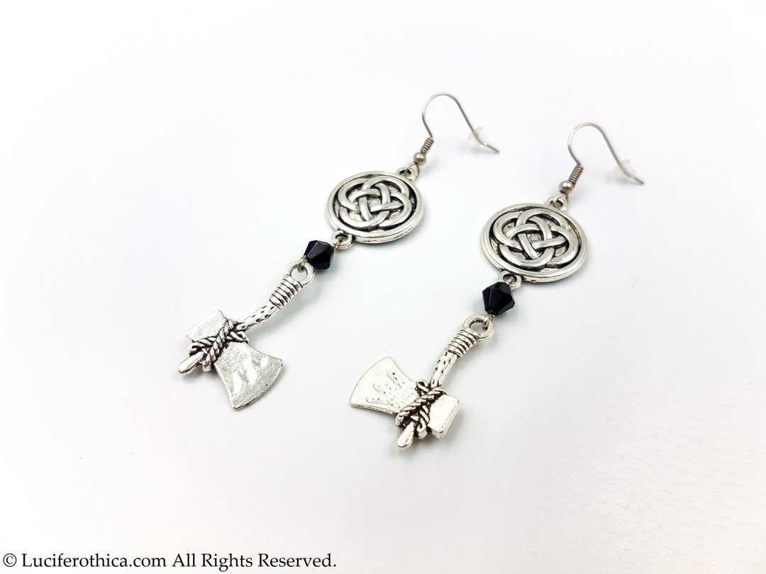 Celtic Knot Axe Earrings (2 Styles) - Goth Gothic Lumberjack Earrings ...