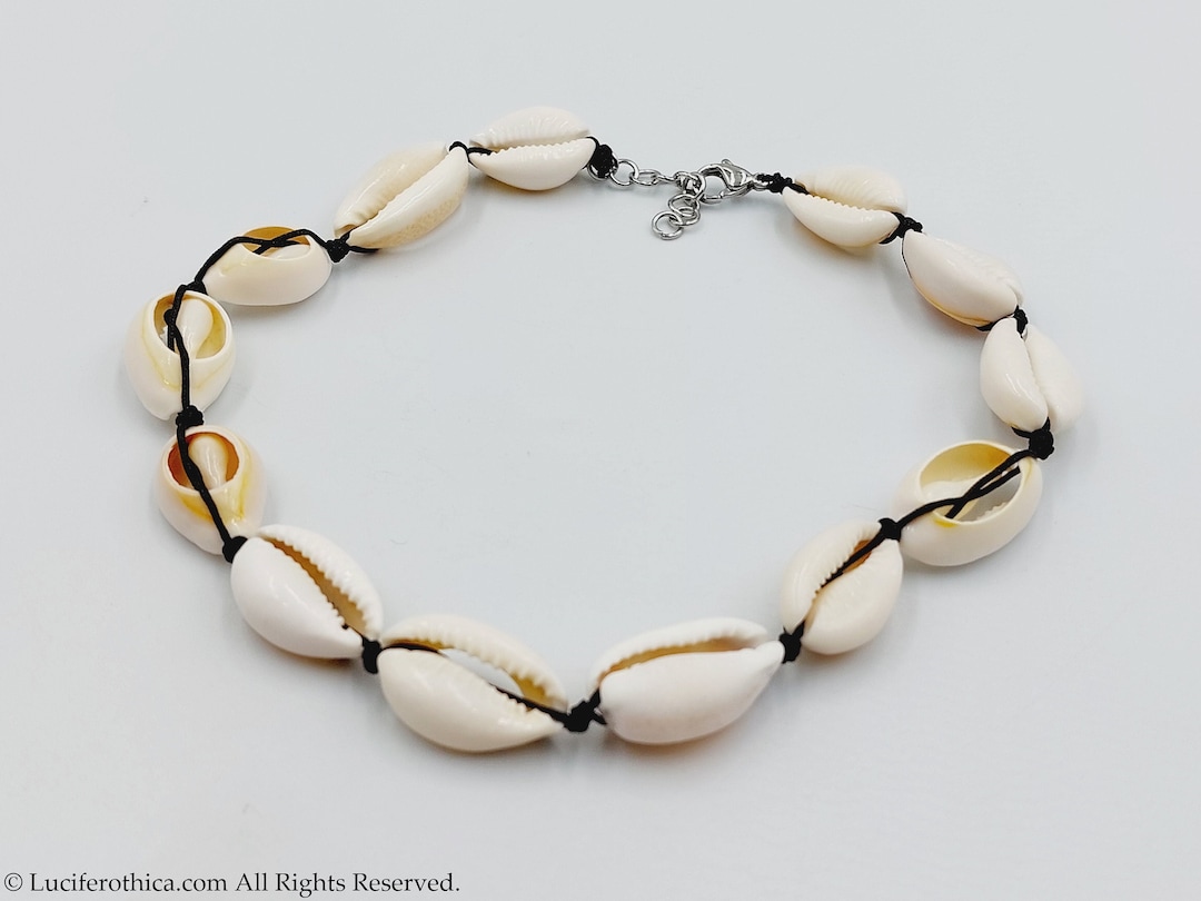 Cowrie Shell Choker - Natural Cowri Sea Shells Hoodoo Necklace Beach ...