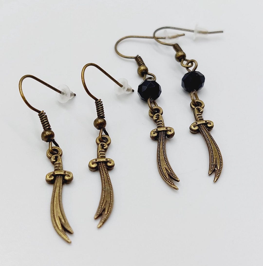 Mini Double Pointed Scimitar Sword Earrings - Zulfiqar Fiqar Sword ...