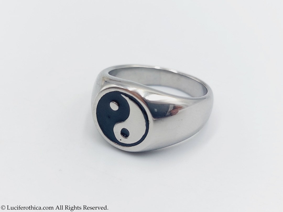 Stainless Steel Yin Yang Ring Taoism Duality All is One Spiritual ...