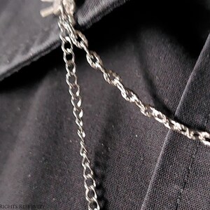 Rising Sun Collar Pin - Sunrise Sunray Horizon Double Chain Pin Gothic ...
