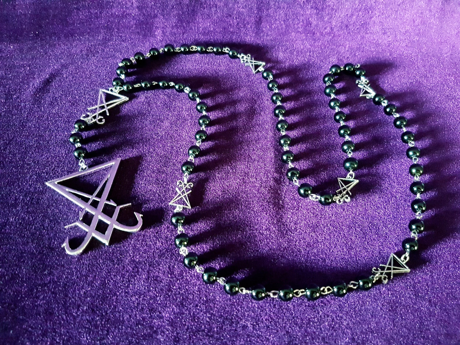 Sigil of Lucifer Rosary new Design Luciferian Rosary Occult | Etsy