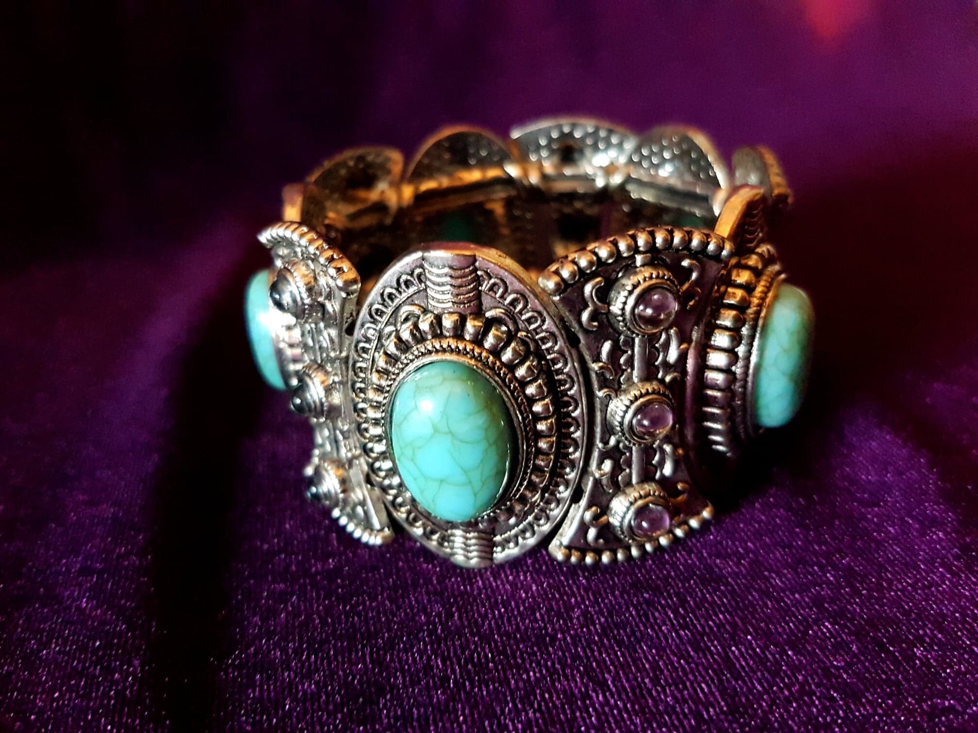 Turquoise Gemstone Bracelet - gothic jewellery boho jewellery