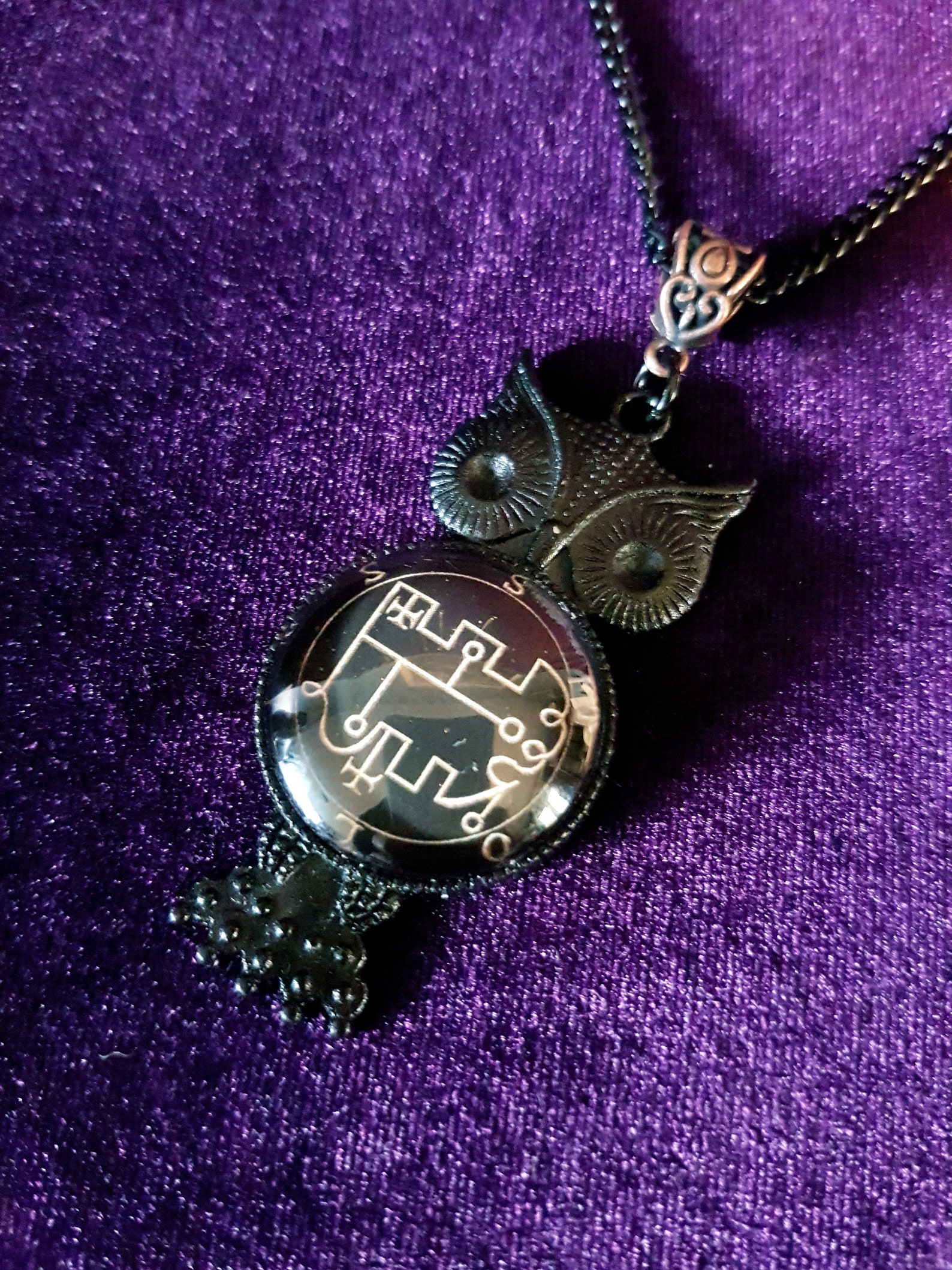 Sigil of Stolas Owl Necklace occult demon precious stones | Etsy