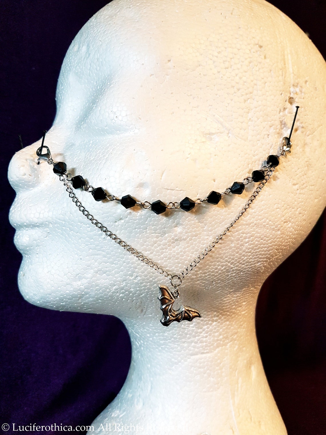 Gothic Bat Nosechain Goth Gothic Occult Nose Jewellery Nose | Etsy