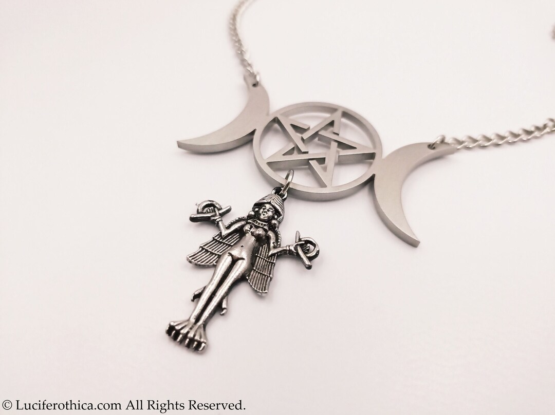 Hecate Inanna Triple Moongoddess Necklace (full Stainless Steel ...