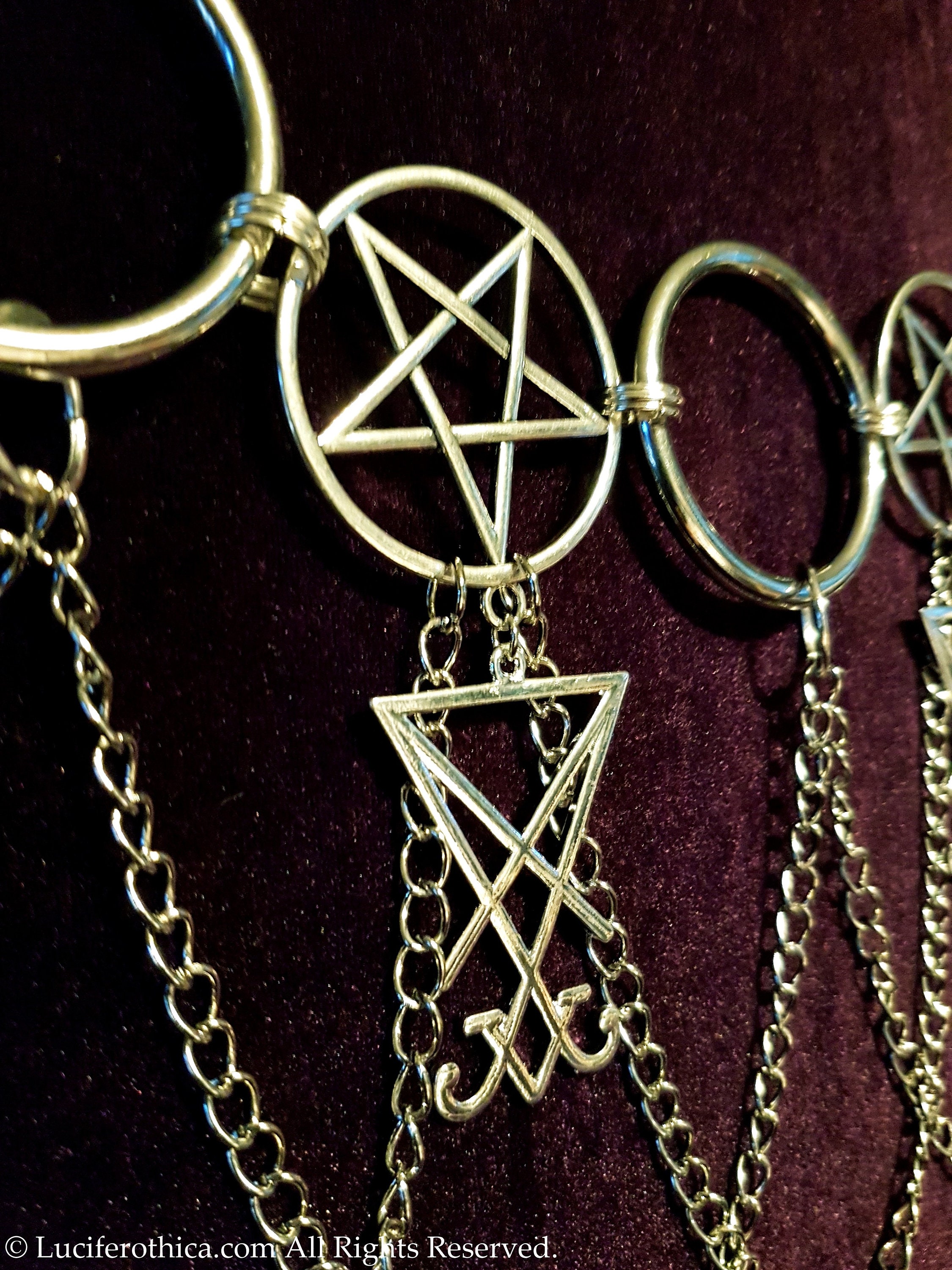 Sigil of Lucifer Pentacle Hip Chain Belt