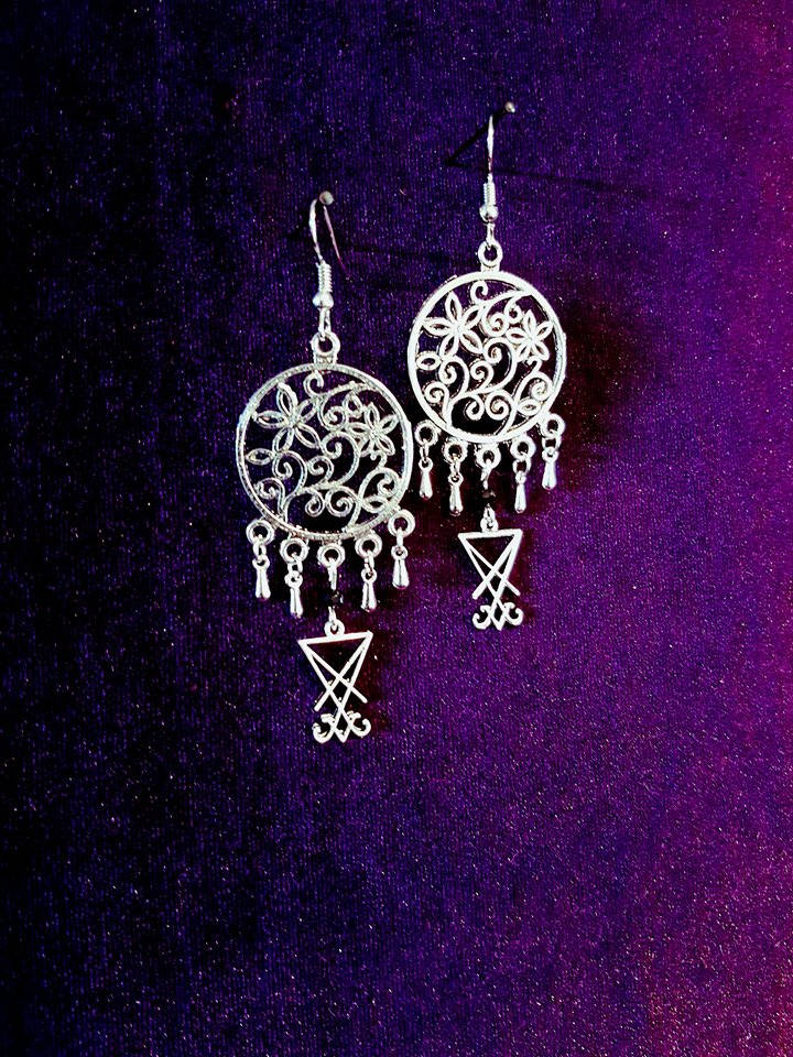 Luciferian Earrings - lucifer sigil of lucifer occult lefthandpath ...