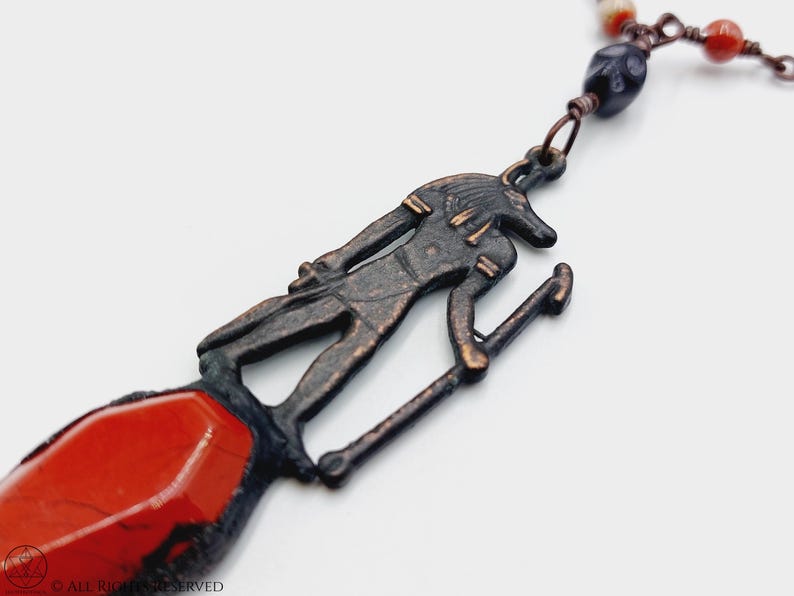 Anubis Red Jasper Necklace (electroformed Copper) - Lavastone Occult ...