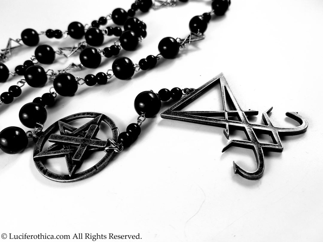 Sigil of Lucifer Rosary (new Design) - Luciferian Rosary Occult Goth ...