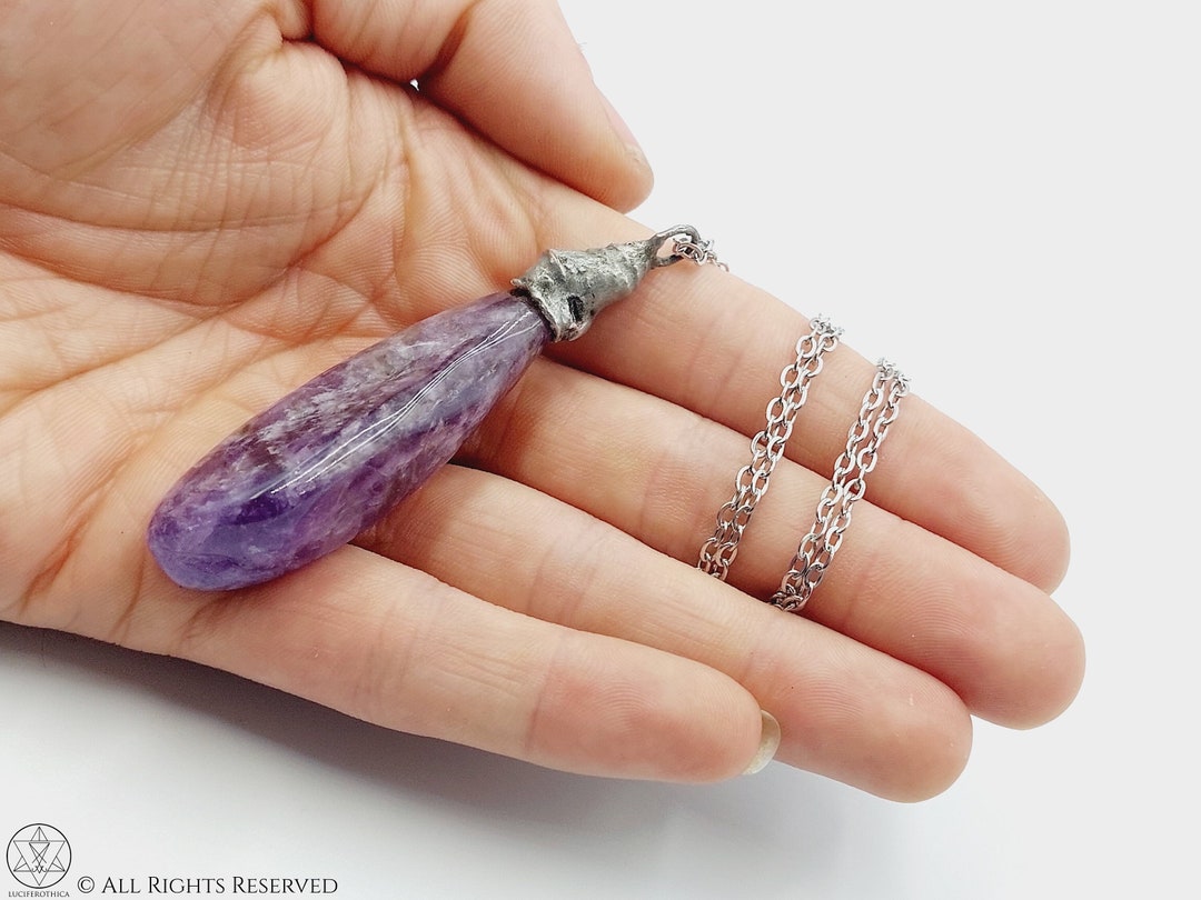 Amethyst Crystal Pendant (soldered) - Spiritual Metaphysical Gemstone ...