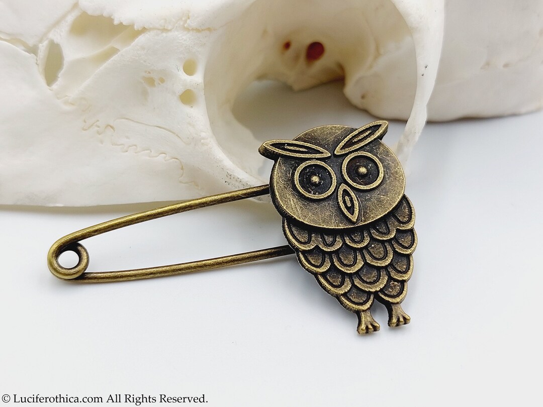 Stolas Owl Pin - Occult Wisdom Owl Night Astronomy Solomon Lucifer Goth ...