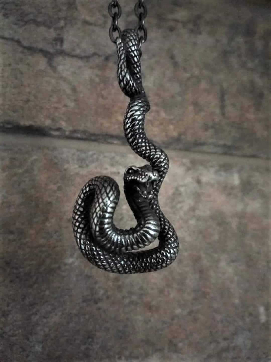 Slithering Serpent Pendant (2 Styles) - Occult Snake Necklace Draconian ...