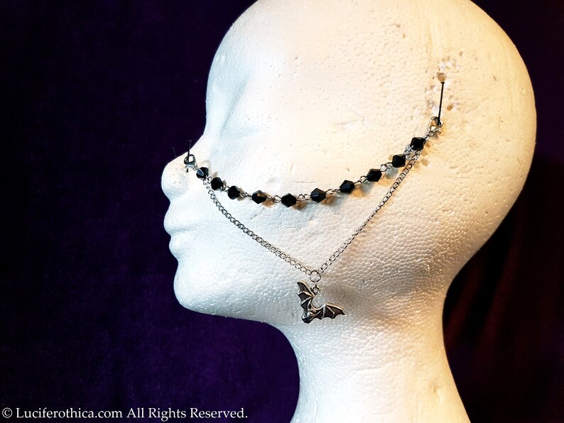 Gothic Bat Nosechain Goth Gothic Occult Nose Jewellery Nose | Etsy