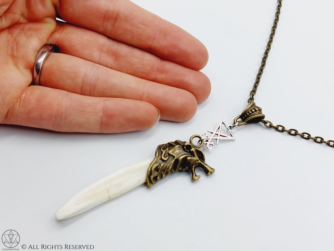 Sigil of Lucifer Wolf & Boar Necklace With Tooth - Wolf Boar Spirit ...