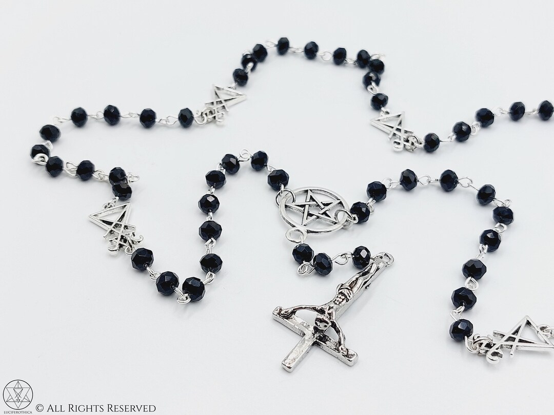 Inverted Crucifix Rosary - Occult Cross Rosary Left Hand Path Seal of ...