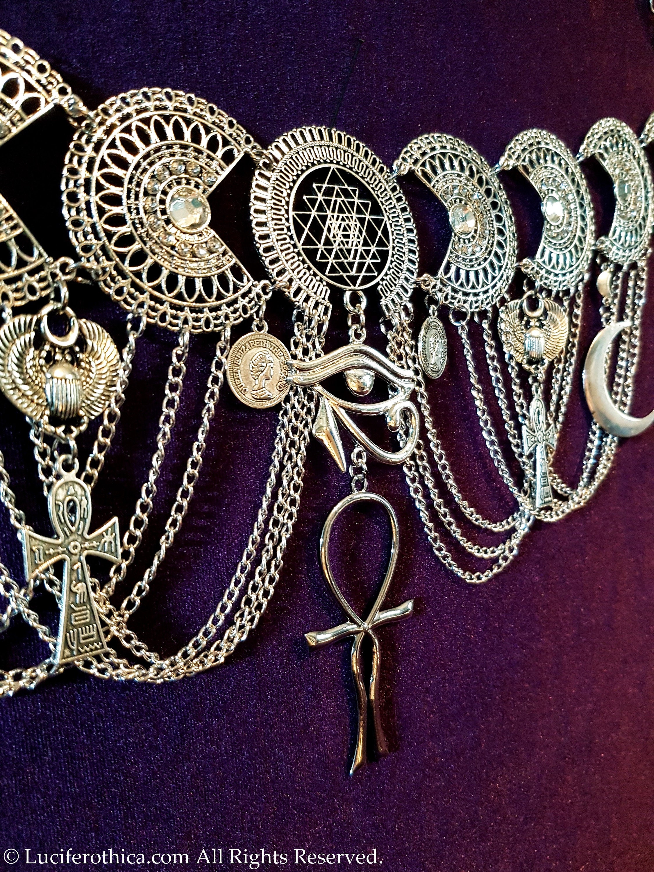 Egyptian Lemurian Ankh Hip Chain Belt