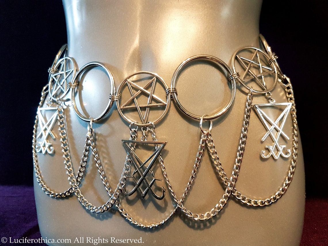 Sigil of Lucifer Pentacle Hip Chain Belt Occult Inverted - Etsy
