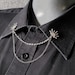 Rising Sun Collar Pin - Sunrise Sunray Horizon Double Chain Pin Gothic ...