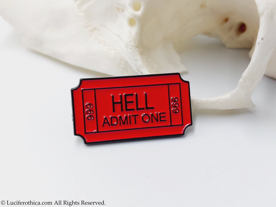 HELL 666 Voucher Pin admit One Ticket Red Black Gothic Coupon Entry to ...