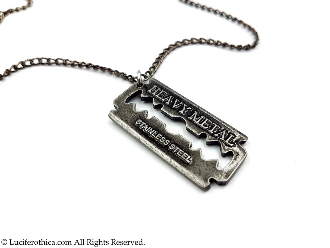Heavy Metal Razorblade Necklace (3 Styles) - Heavy Metal Music ...