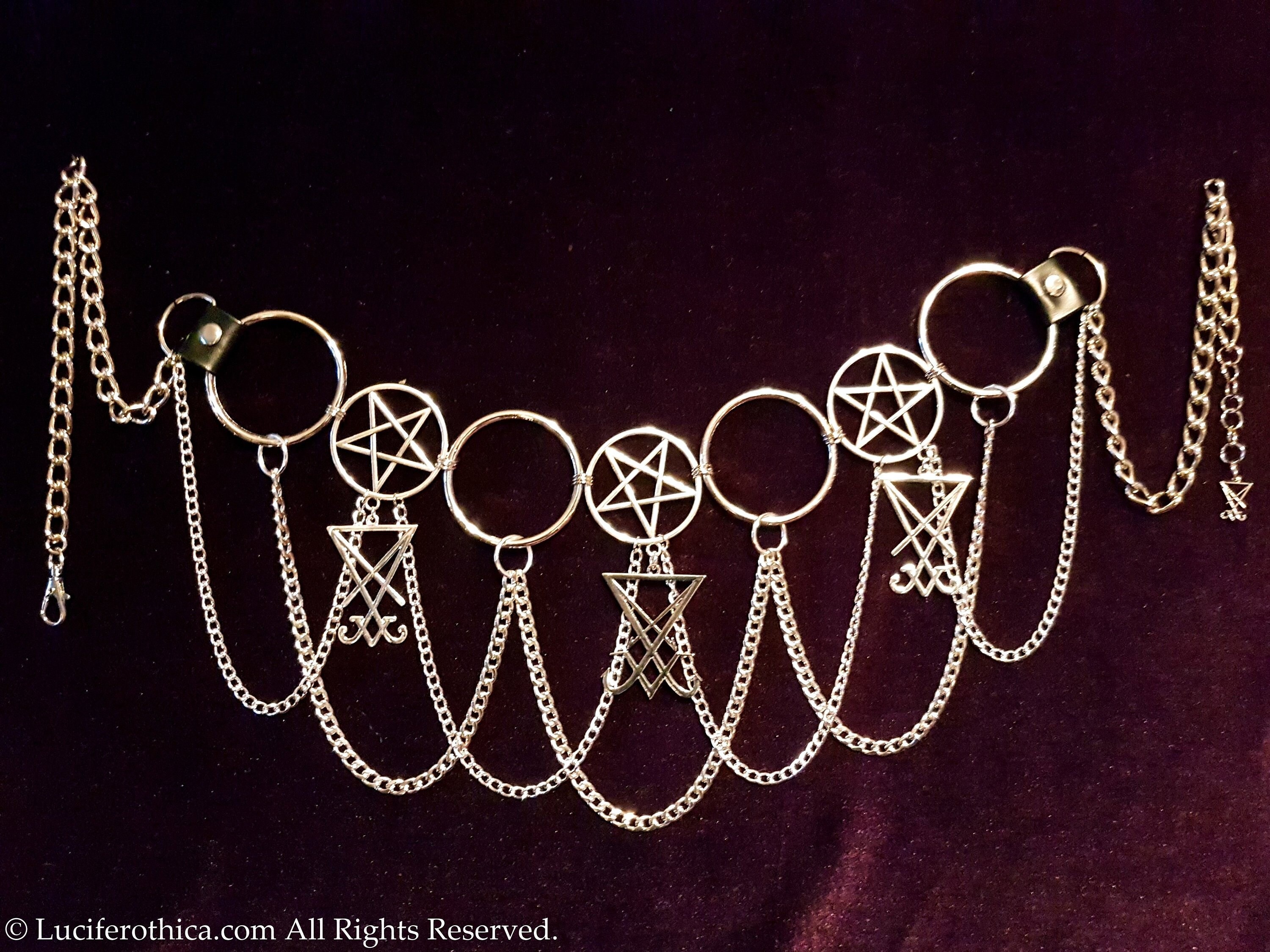 Sigil of Lucifer Pentacle Hip Chain Belt