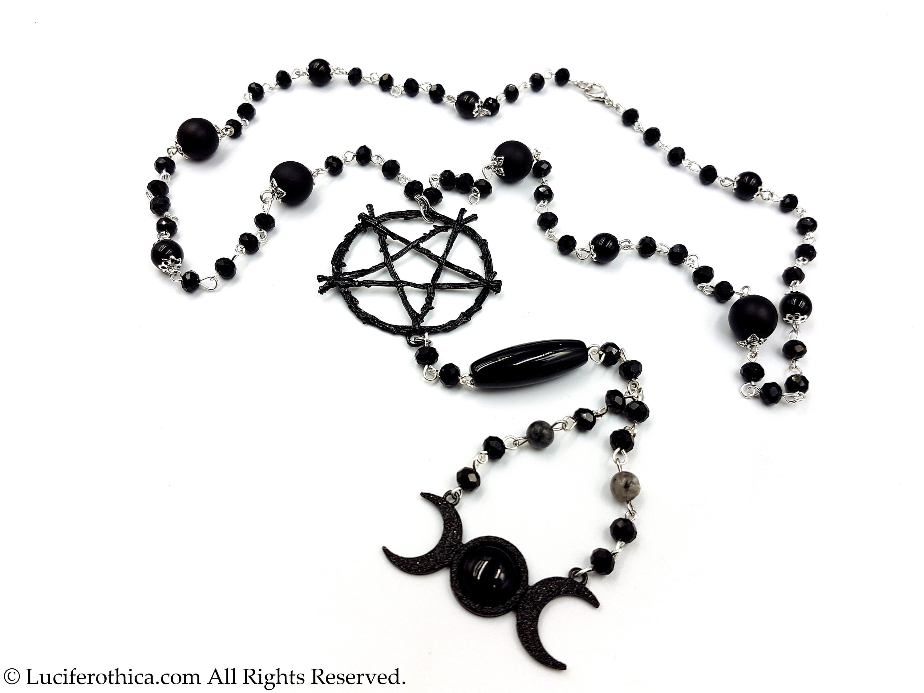 Salem Witch Rosary (Black Agate & Labradorite)