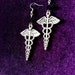 Caduceus Earrings 2 Styles Staff of Caduceus Wing Serpents Goth Gothic ...