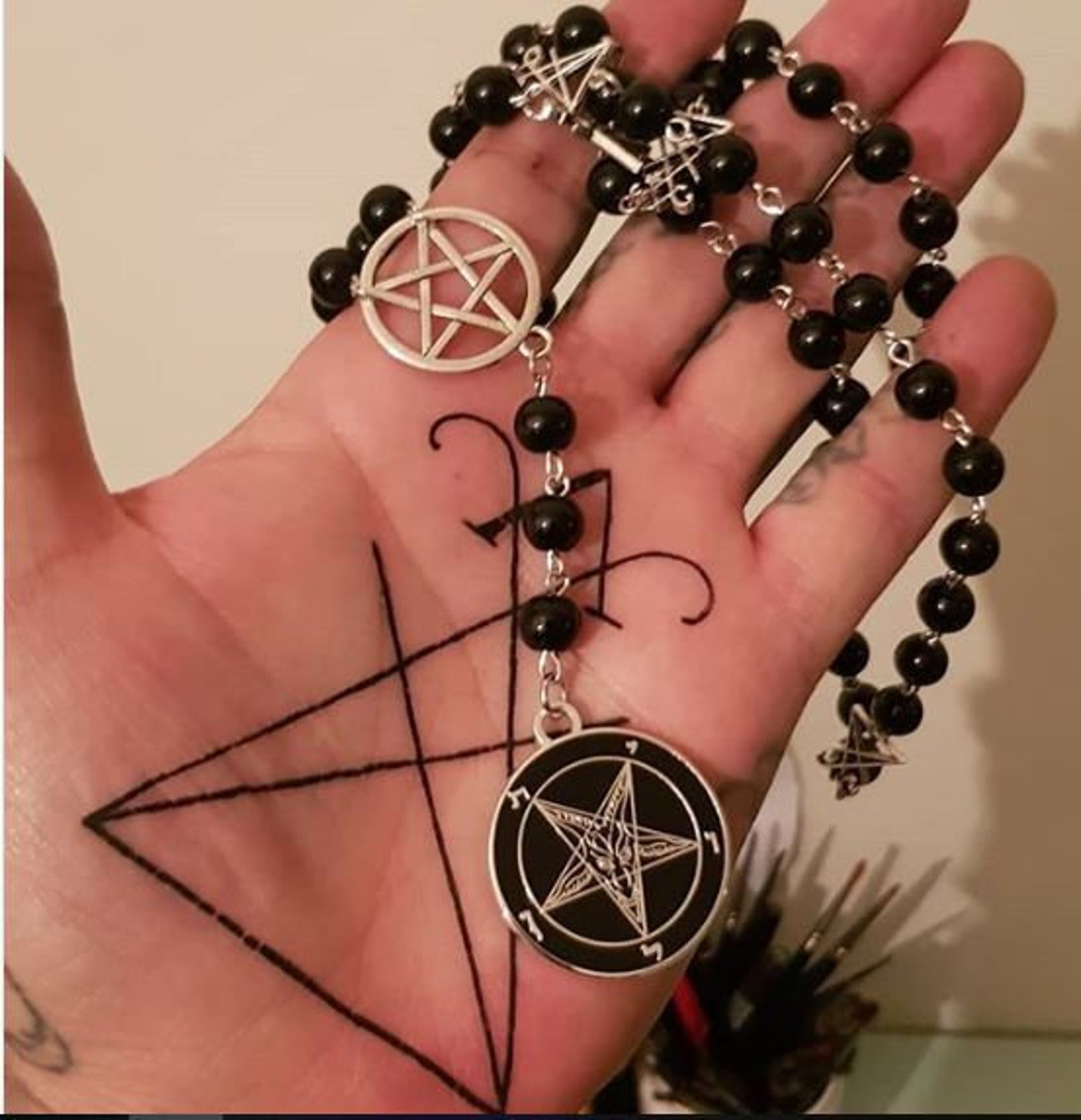Sigil of Baphomet Rosary (bessy Version) - Occult Rosary Left Hand Path ...