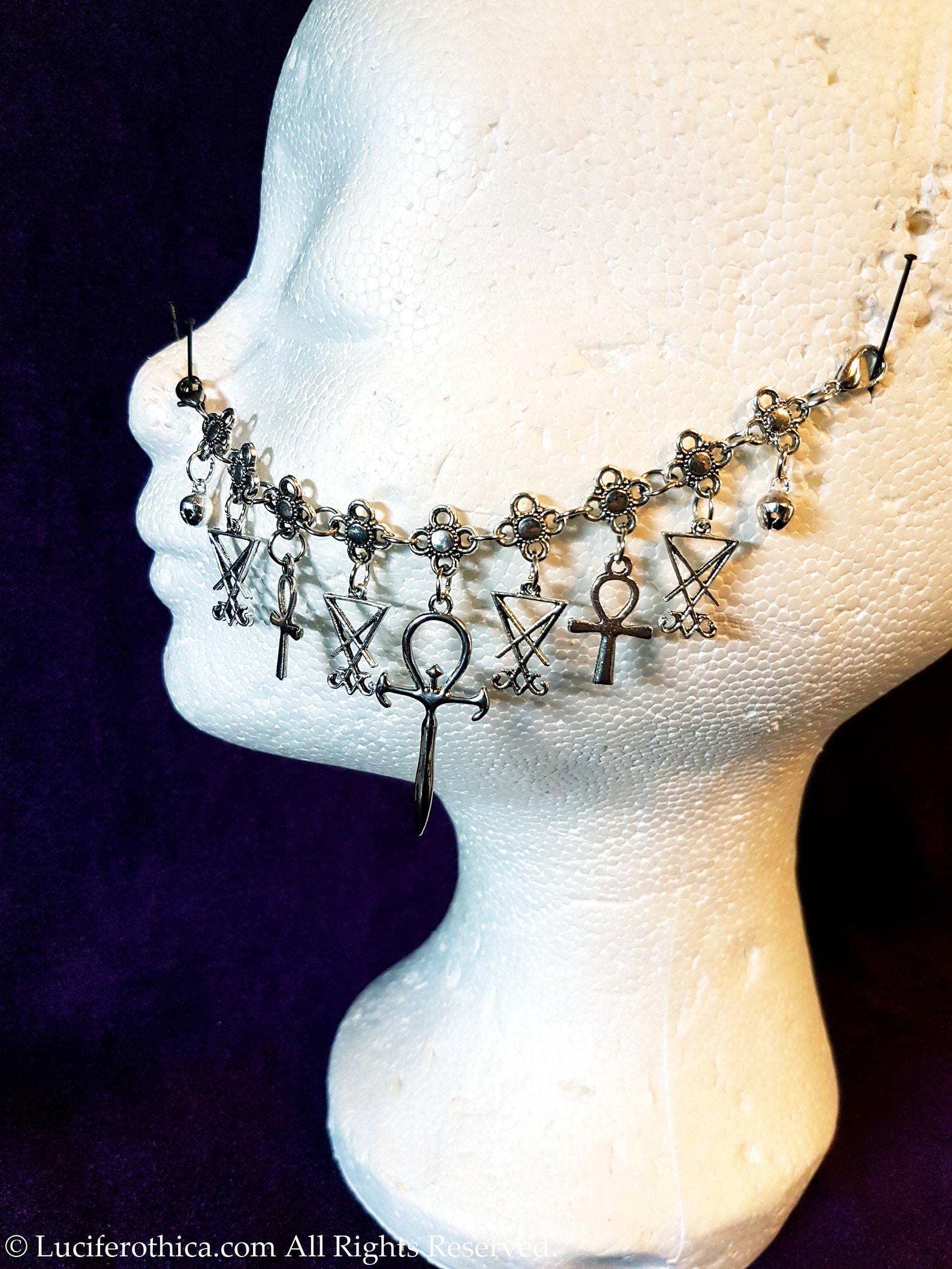 Vampire Ankh / Sigil of Lucifer Nosechain - Goth Gothic Occult Nose ...