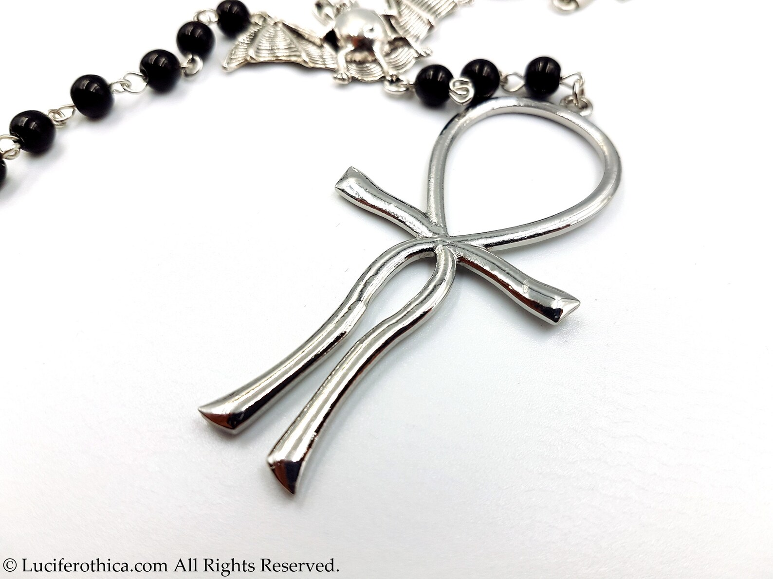 Lemurian Ankh Rosary Occult Vamp Goth Ankh Beads Bat Gothic | Etsy