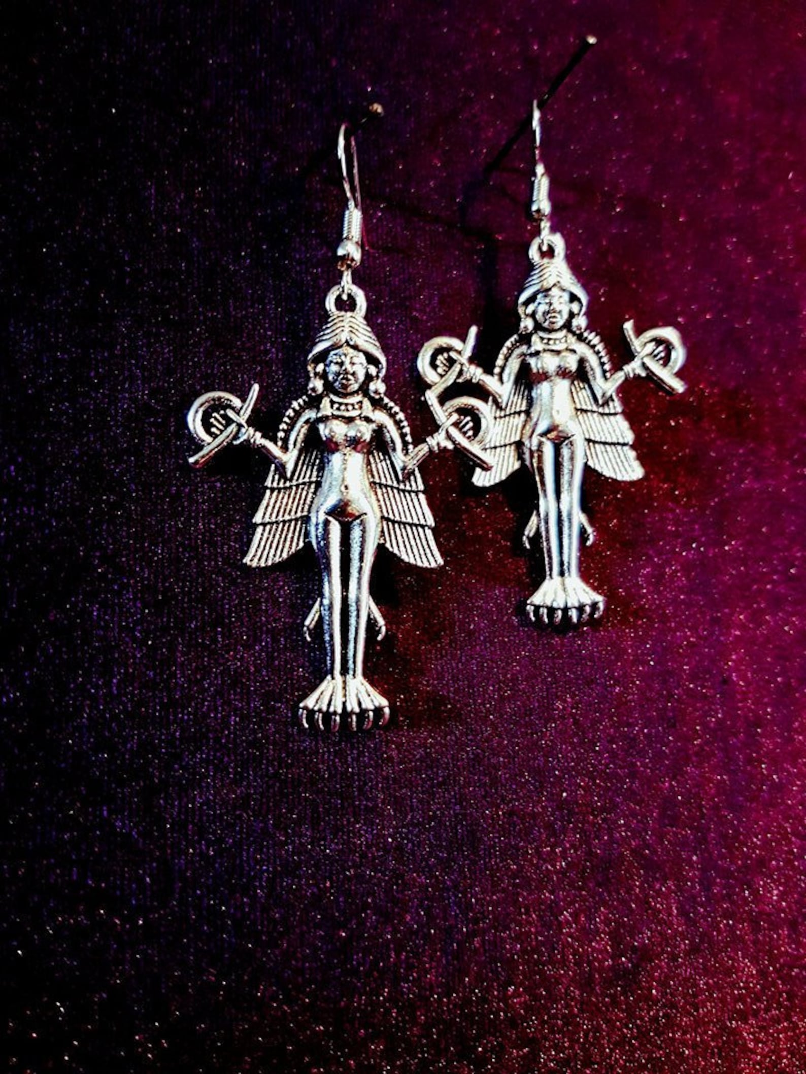 Lilith Innana Ishtar Earrings Ereshkigal Sumerian - Etsy