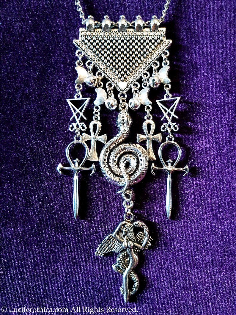 Vampyre Ankh Lilith Necklace Occult Vampire Sigil of Lucifer - Etsy