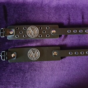 Leather Sigil of Lucifer Satanic Bracelet - Satanic Luciferian Occult ...