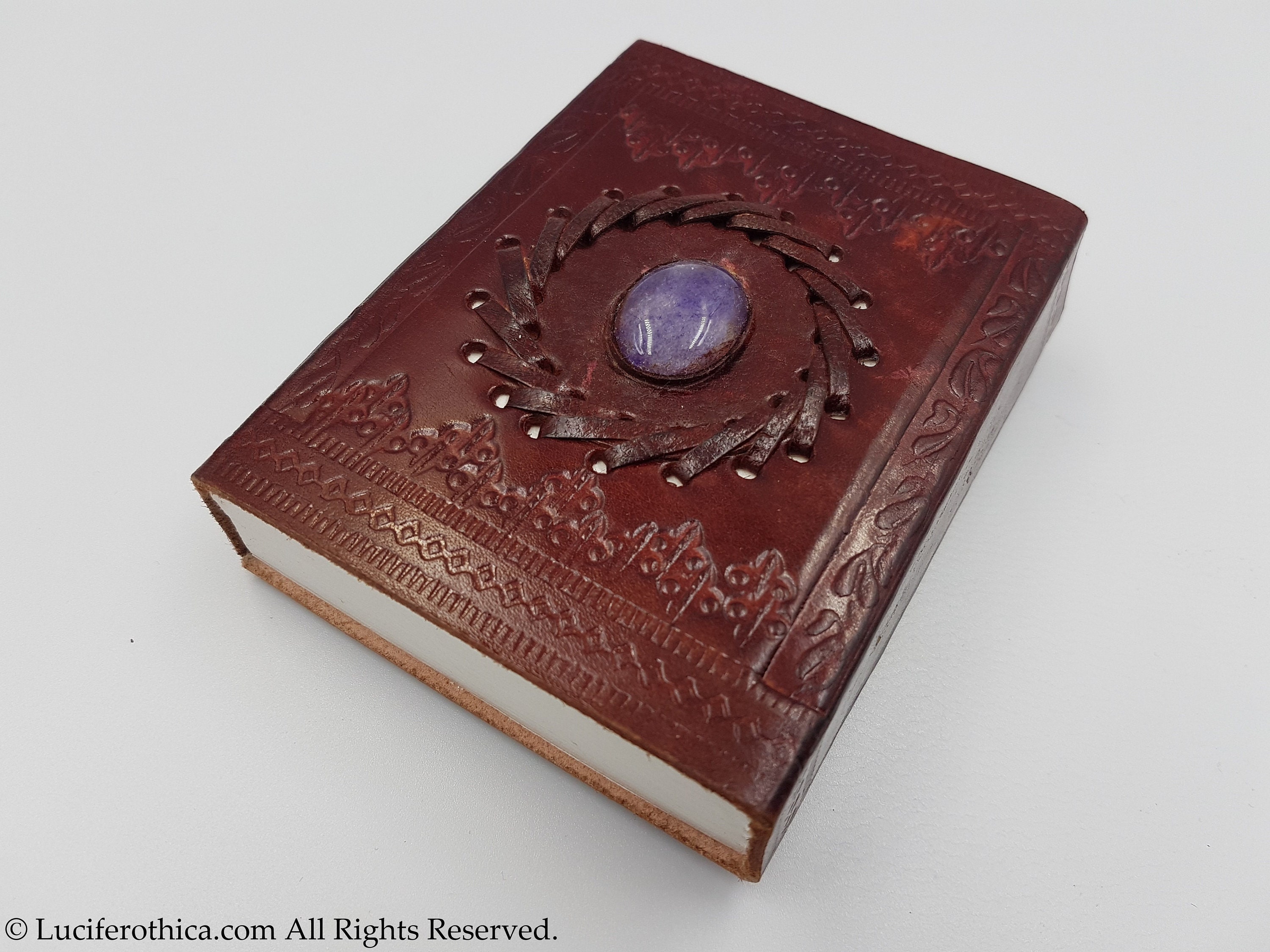 Amethyst Gemstone Leather Journal | Book