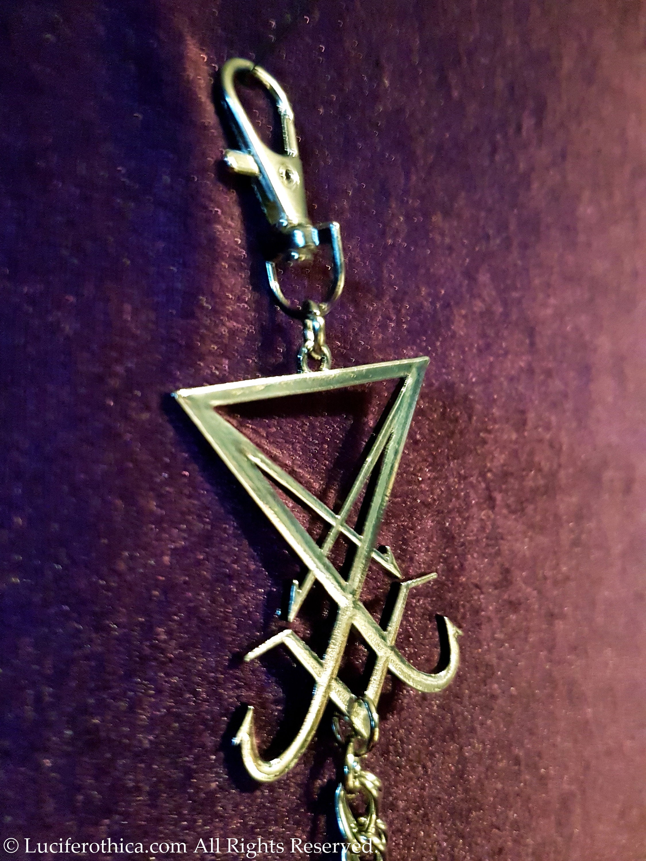 Sigil of Lucifer Pentacle Double Wallet Chain