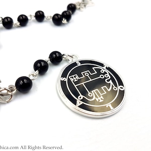 Sigil of Stolas Medallion Rosary - Occult Demon Solomon Lucifer Owl ...