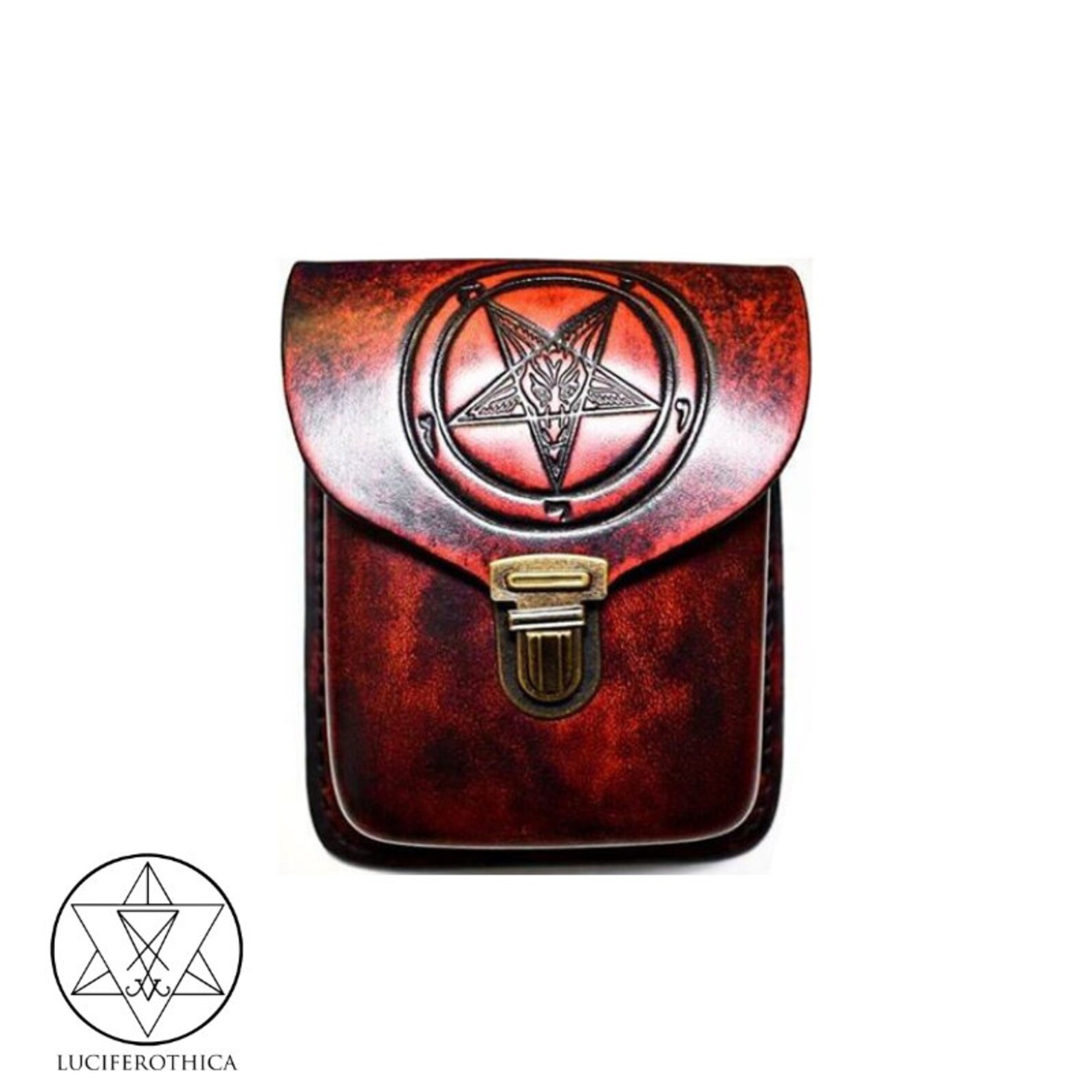 Sigil of Baphomet / Lucifer / Leviathan Leather Belt Bag - Etsy
