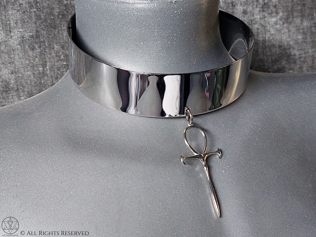 Vampire Ankh Choker Egyptian Goth Gothic Stainless Steel Ankh & Metal ...