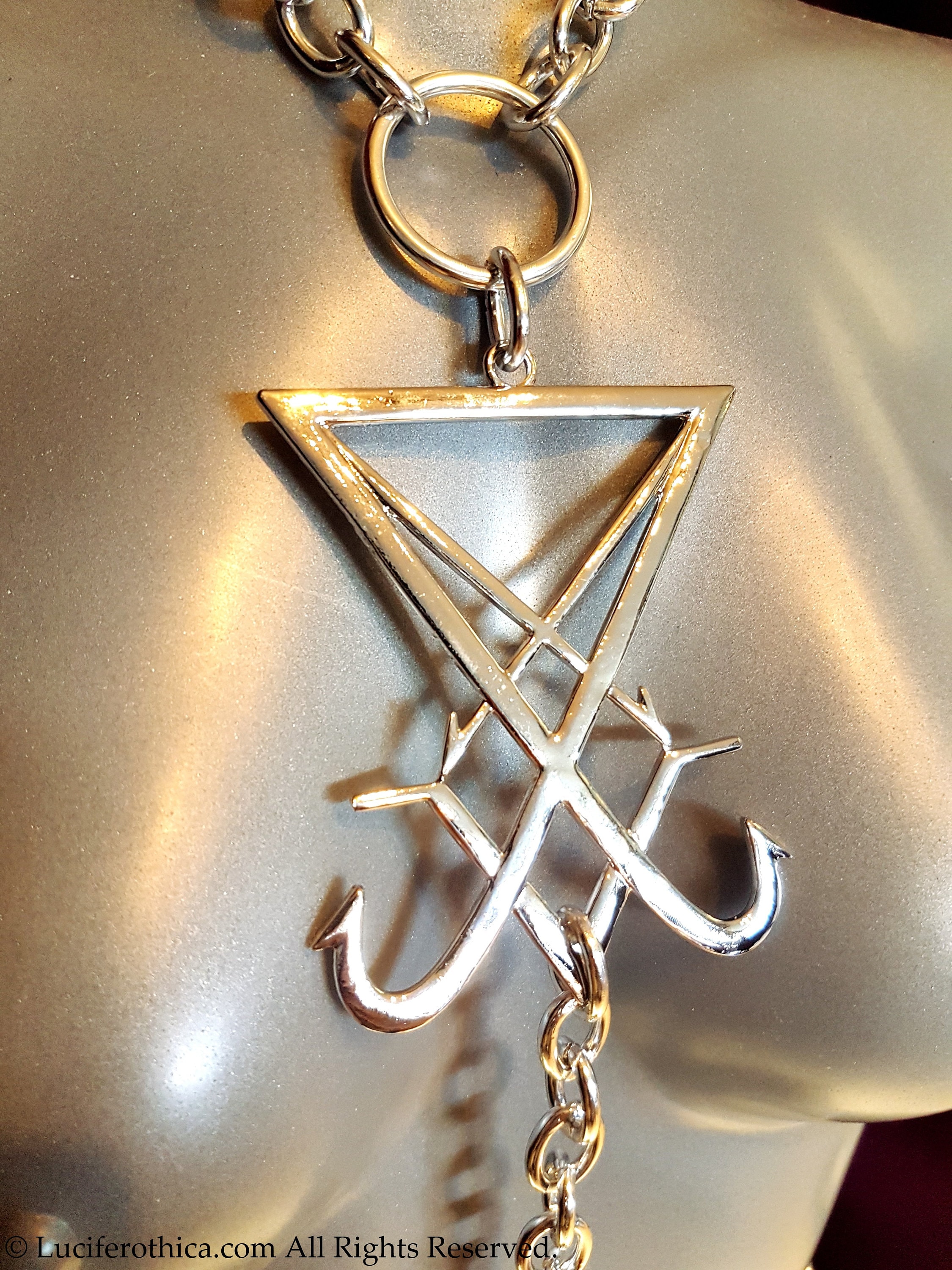 Sigil of Lucifer Body Chain Pentagram Harness (10cm Sigil)