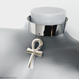 Ankh Choker Egyptian Goth Gothic Vampire Ankh Metal Choker Collar ...