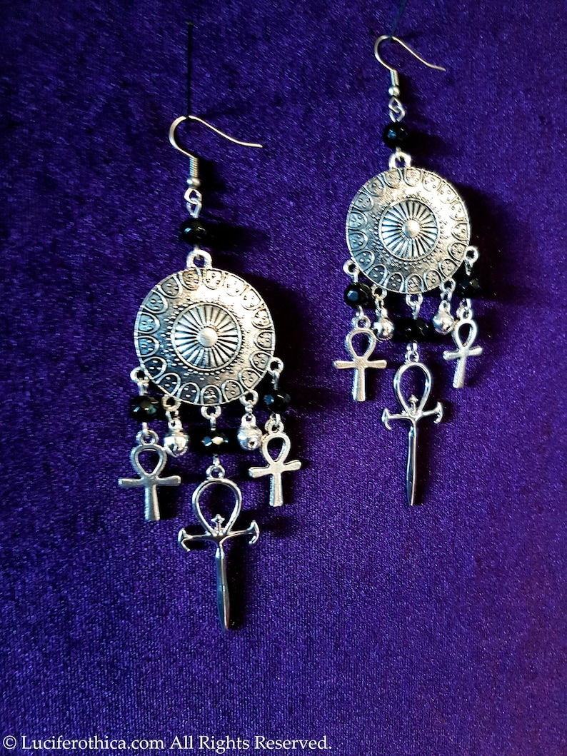 Victorian Vampire Ankh Earrings - Occult Order Goth Gothic Dracula ...