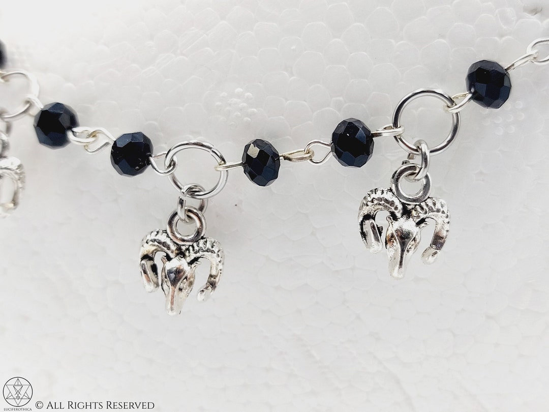 Triple Baphomet Nosechain - Ramhead Nosejewelry Horned Goth Gothic ...