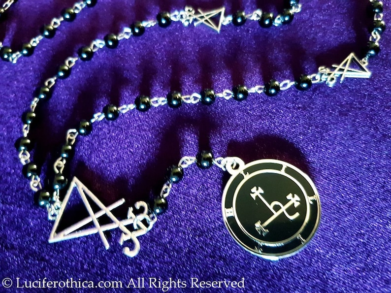 Sigil of Lilith Rosary - Occult Left Hand Path Seal of Lilith Necklace ...