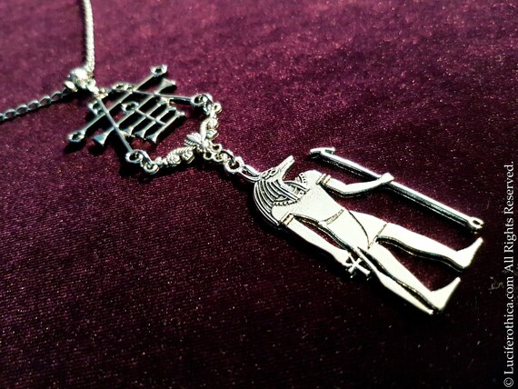 Sigil of Anubis / Ipos Necklace occult egyptian god of decay | Etsy
