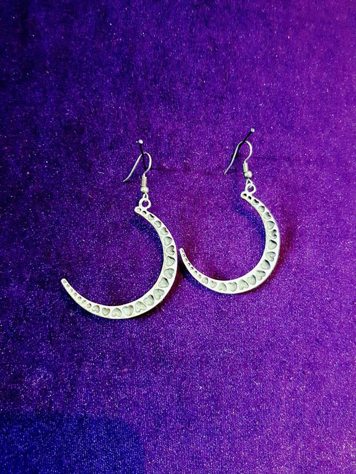 Heart Moon Sickle Earrings Bronze Druid Sickle Occult - Etsy